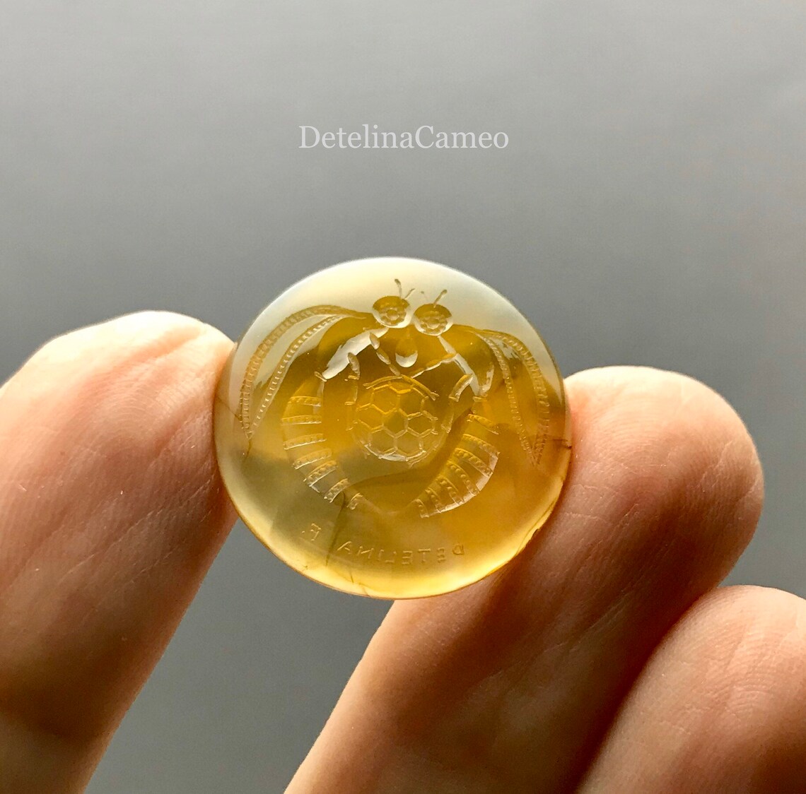 Hand Engraved Chalcedony Intaglio Bees, Minoan Palace, Hand Carved ...