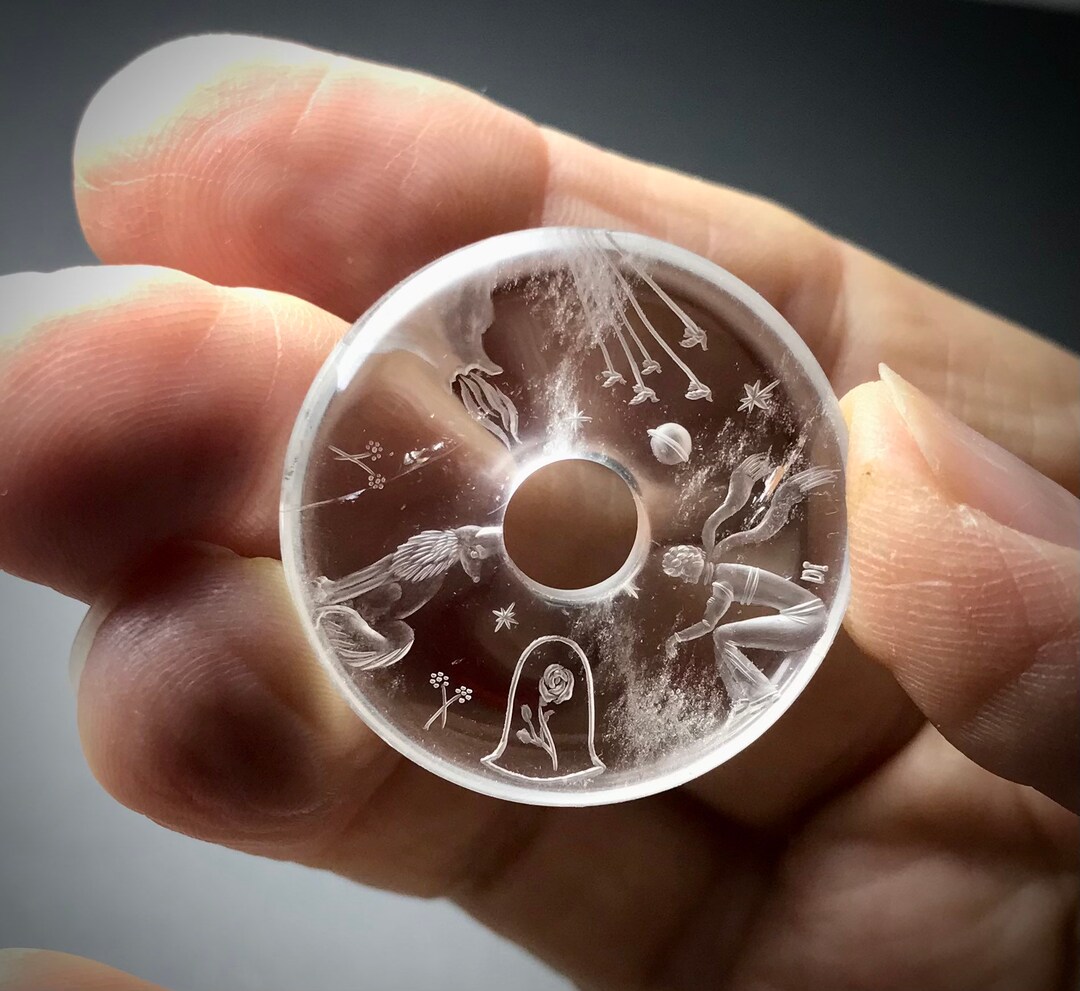 Rock Crystal Intaglio the Prince, Hand-carved Intaglio, Gemstone ...