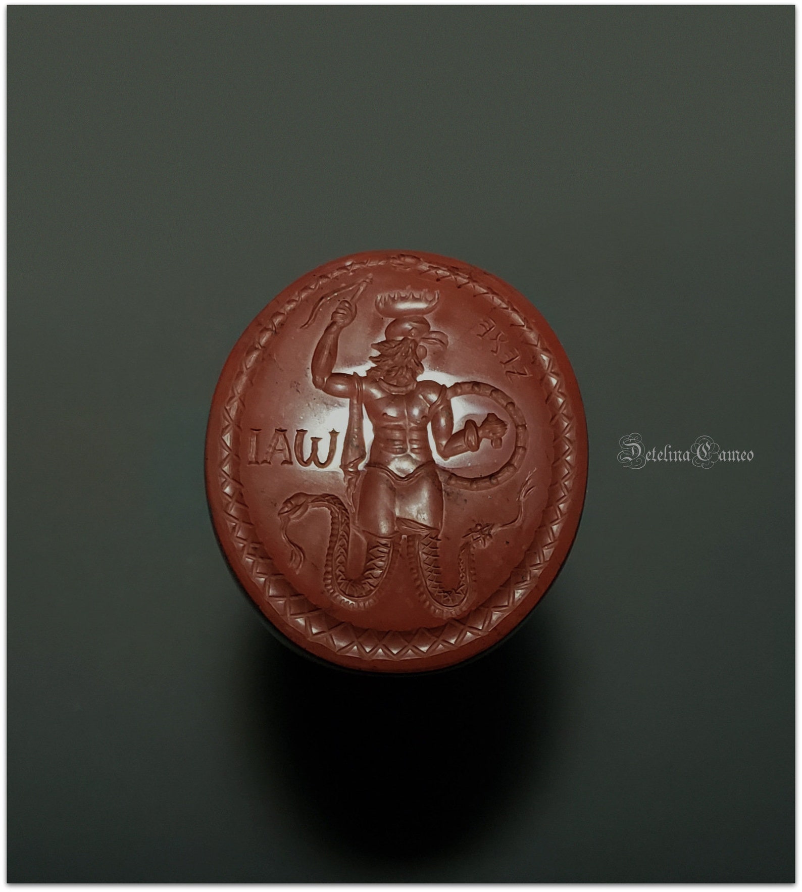 Jasper Intaglio Abraxas, Gnostic Intaglio, Hand-carved Intaglio ...