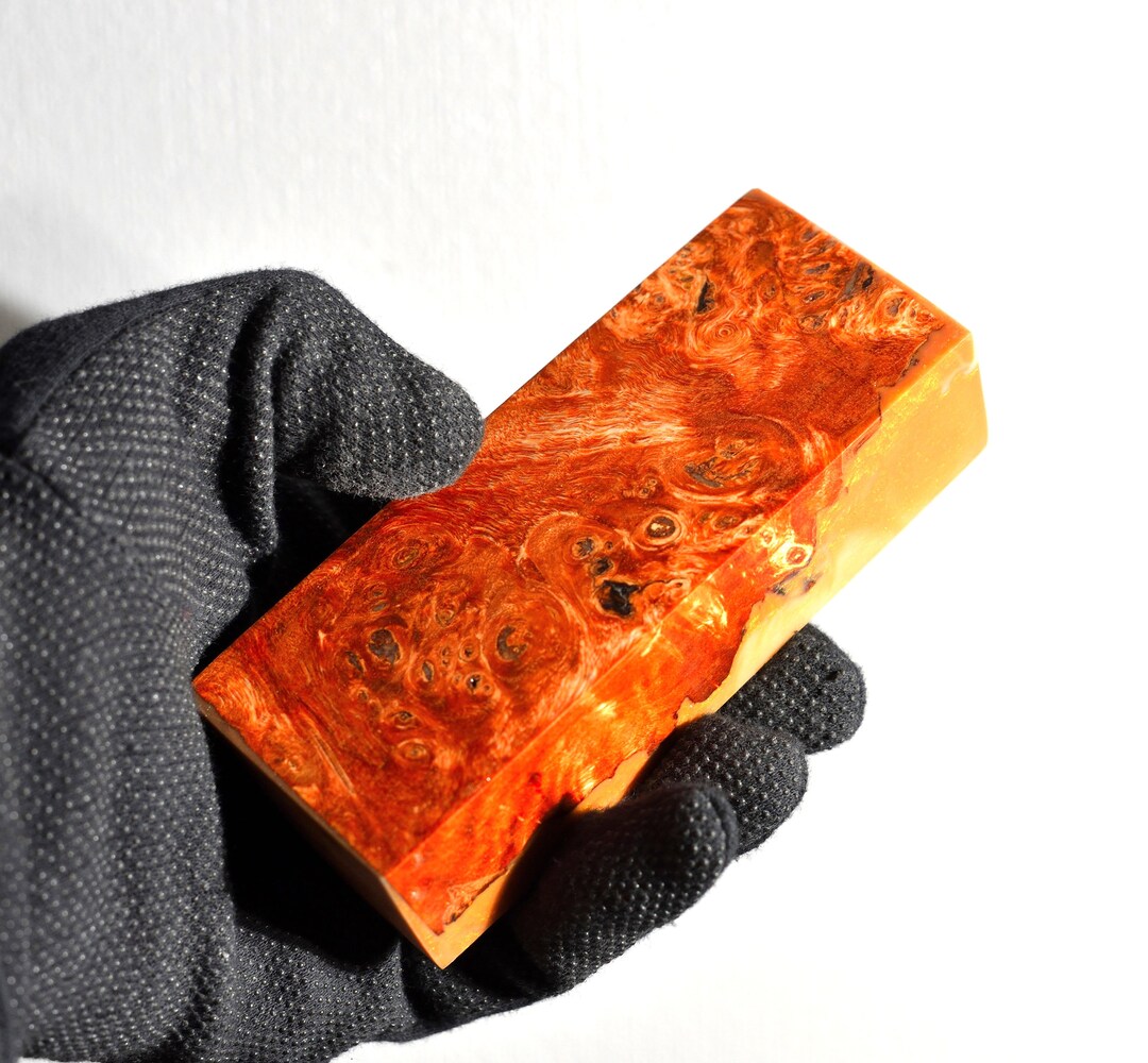 Stabilized Wood Poplar Burl Block Scales Burl for Knife Handle - Etsy