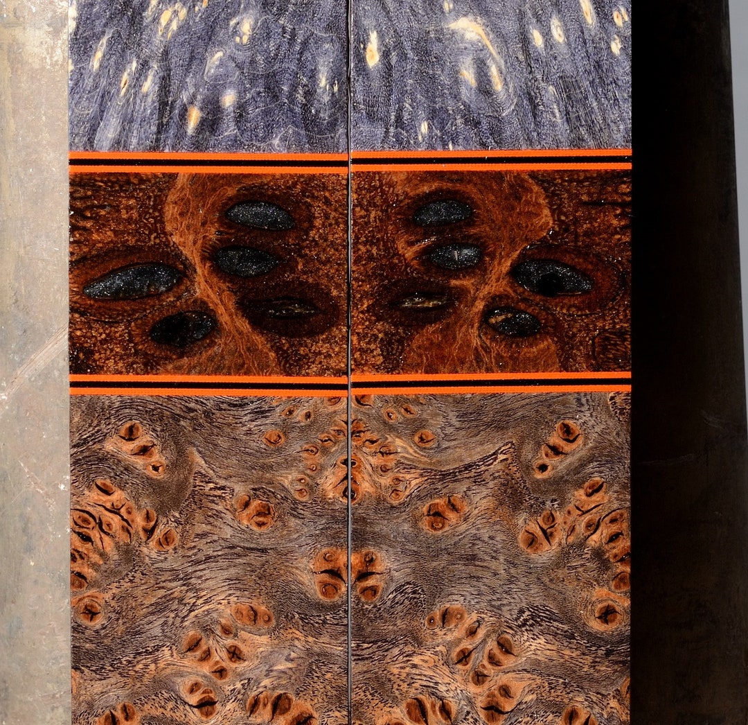 2x Segmented Scale Box Elder Banksia Nut Elm Stabilize Wood Burl for ...