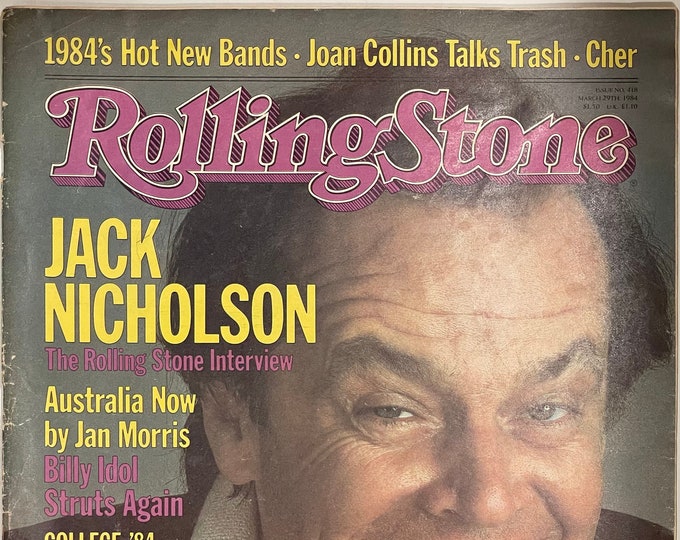 Rolling Stone Magazine #418 Jack Nicholson March 29, 1984 - Etsy