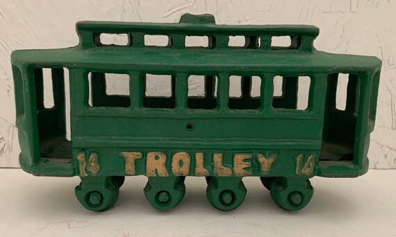 Vintage Cast Iron 14 TROLLEY - Etsy