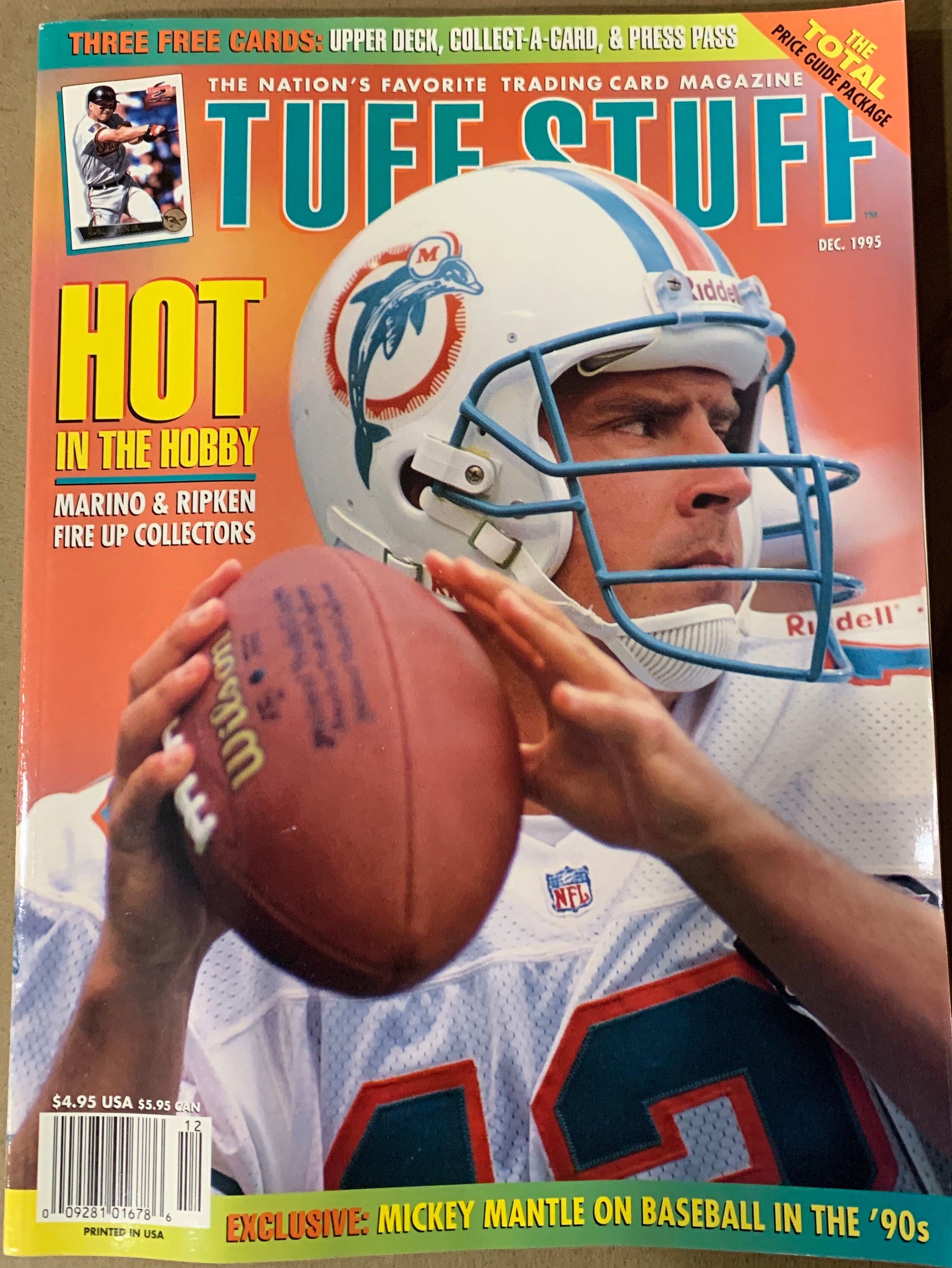 Tuff Stuff Magazine December 1995 Miami Dolphins Dan Marino Front Cover ...