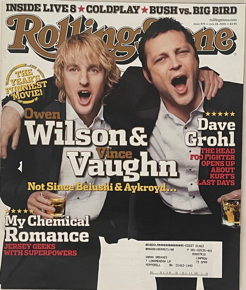 Rolling Stone Magazine #979 Owen Wilson & Vince Vaughn July 28, 2005 - Etsy