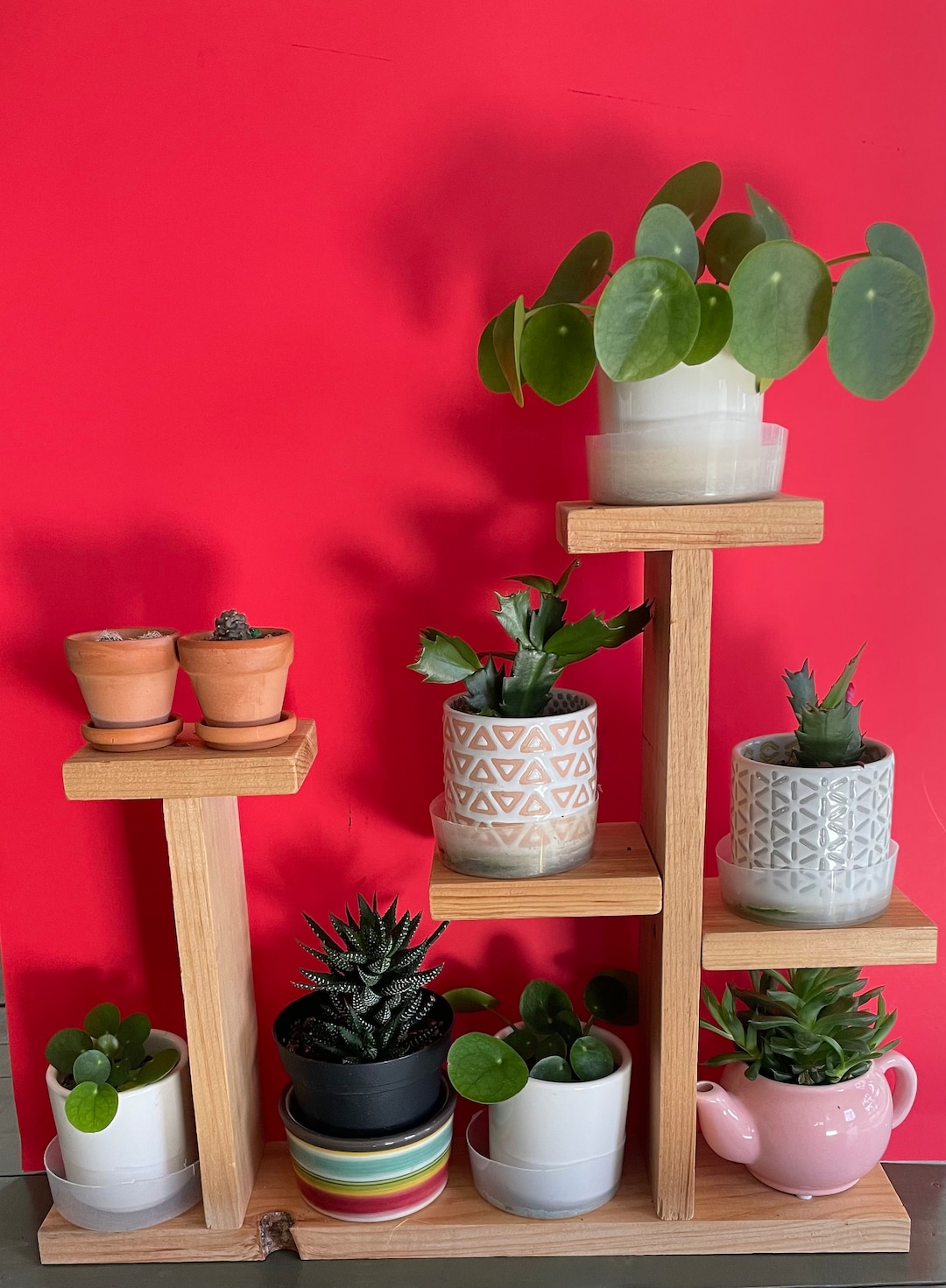 Unfinished Wooden DIY Plant Stand | Multi-layer Tabletop Planter Holder ...