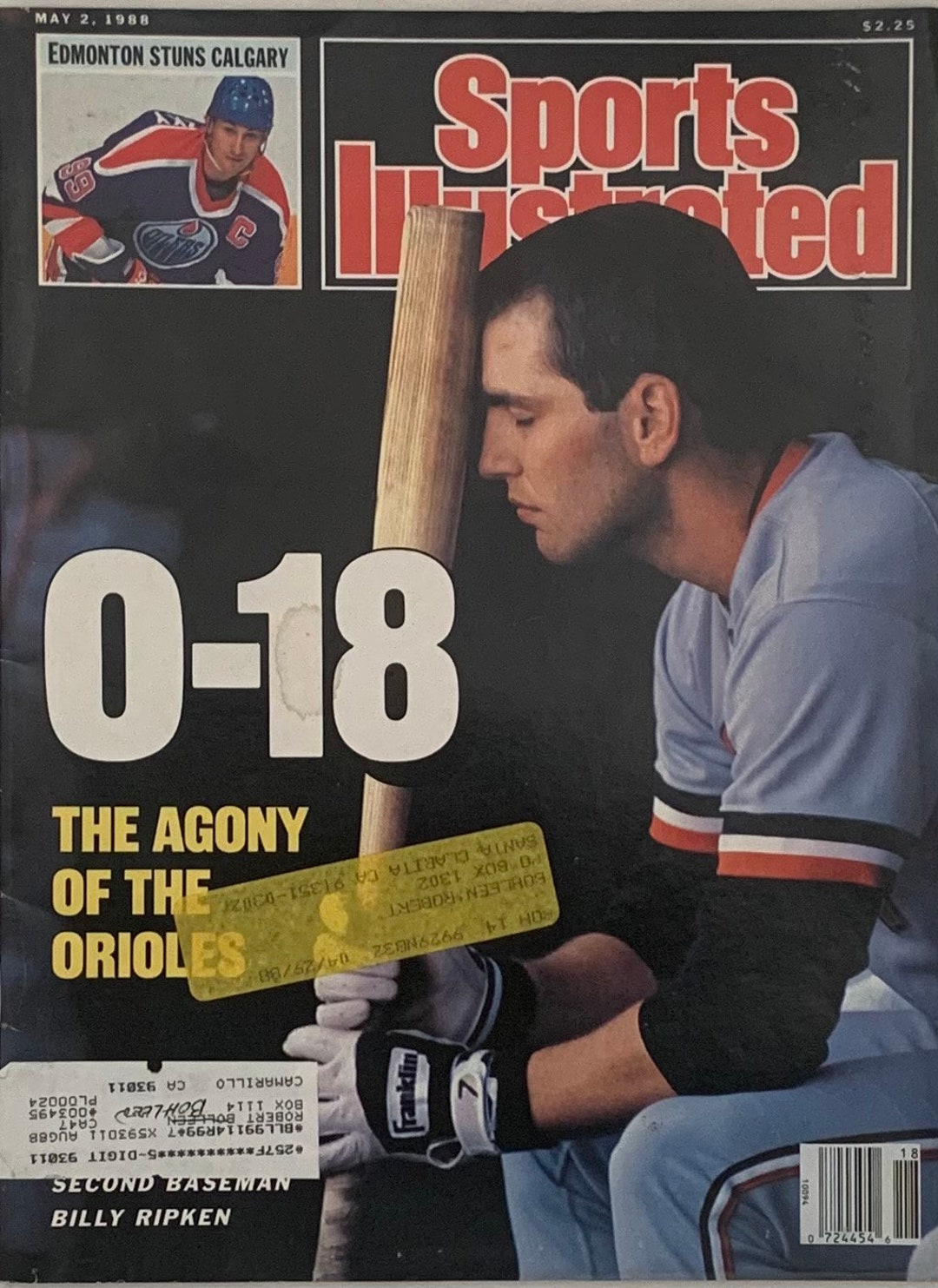 Collectible Sport Illustrated Magazine Baltimore Orioles Billy Ripken ...