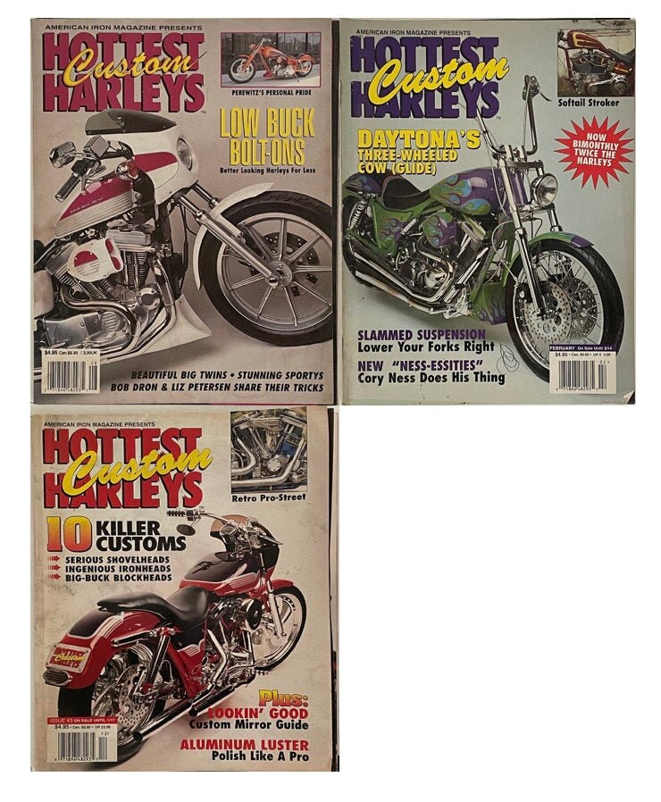 Lot Of 3 Hottest Custom Harleys Magazines 1994 Fair Condition | Etsy