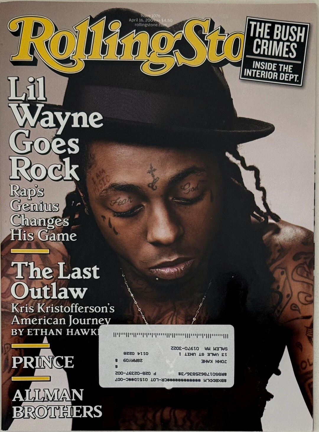 Rolling Stone Magazine Issue 1076 April 16, 2009 Lil Wayne Goes Rock ...