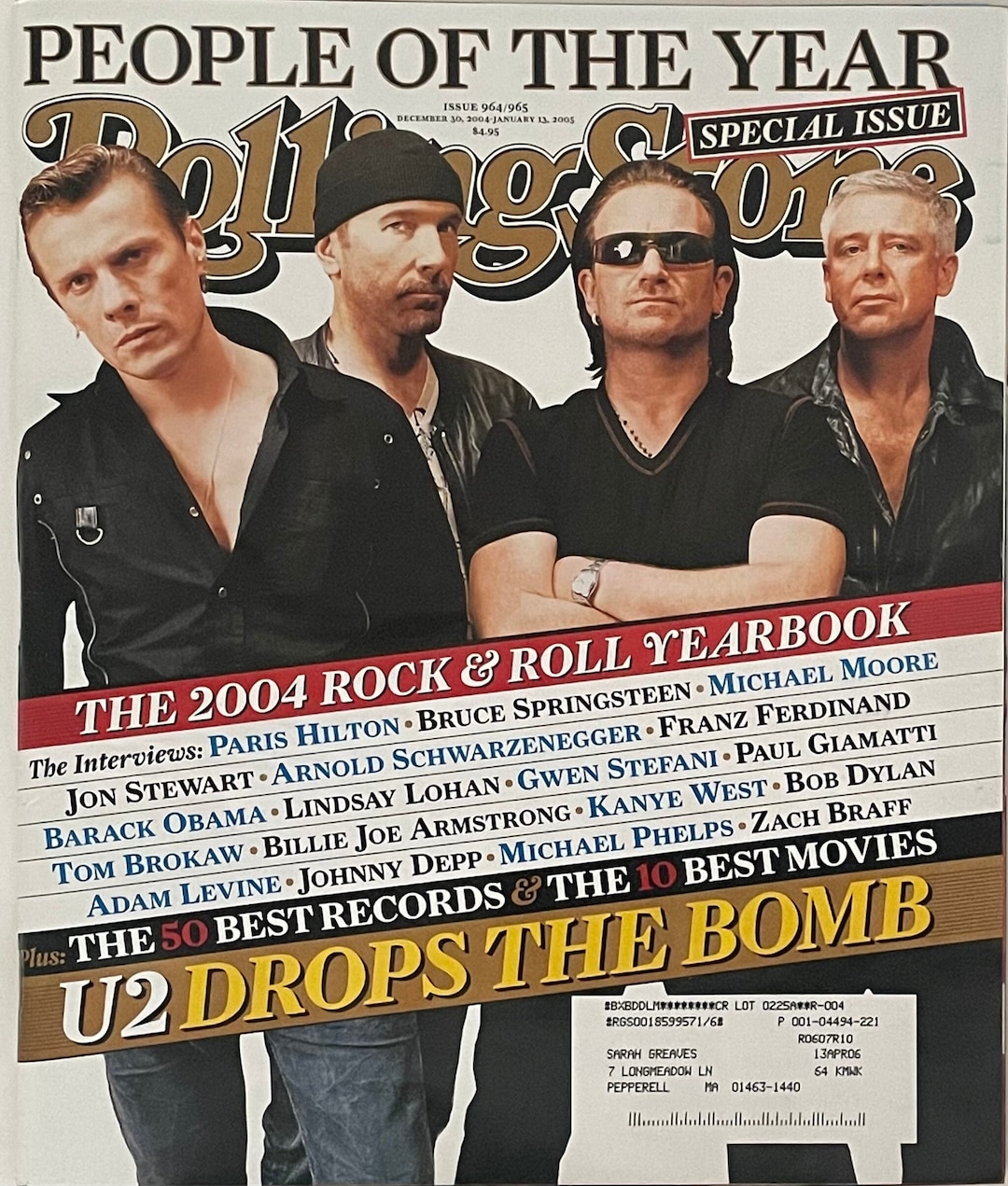 Rolling Stone Magazine U2 December 30, 2004 January 13, 2005 - Etsy
