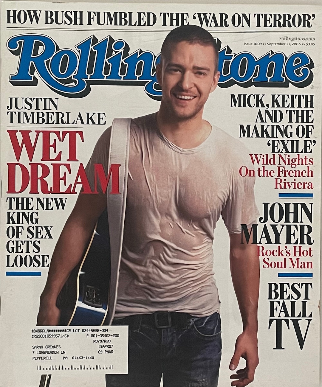 Rolling Stone Magazine Justin Timberlake September 21, 2006 - Etsy
