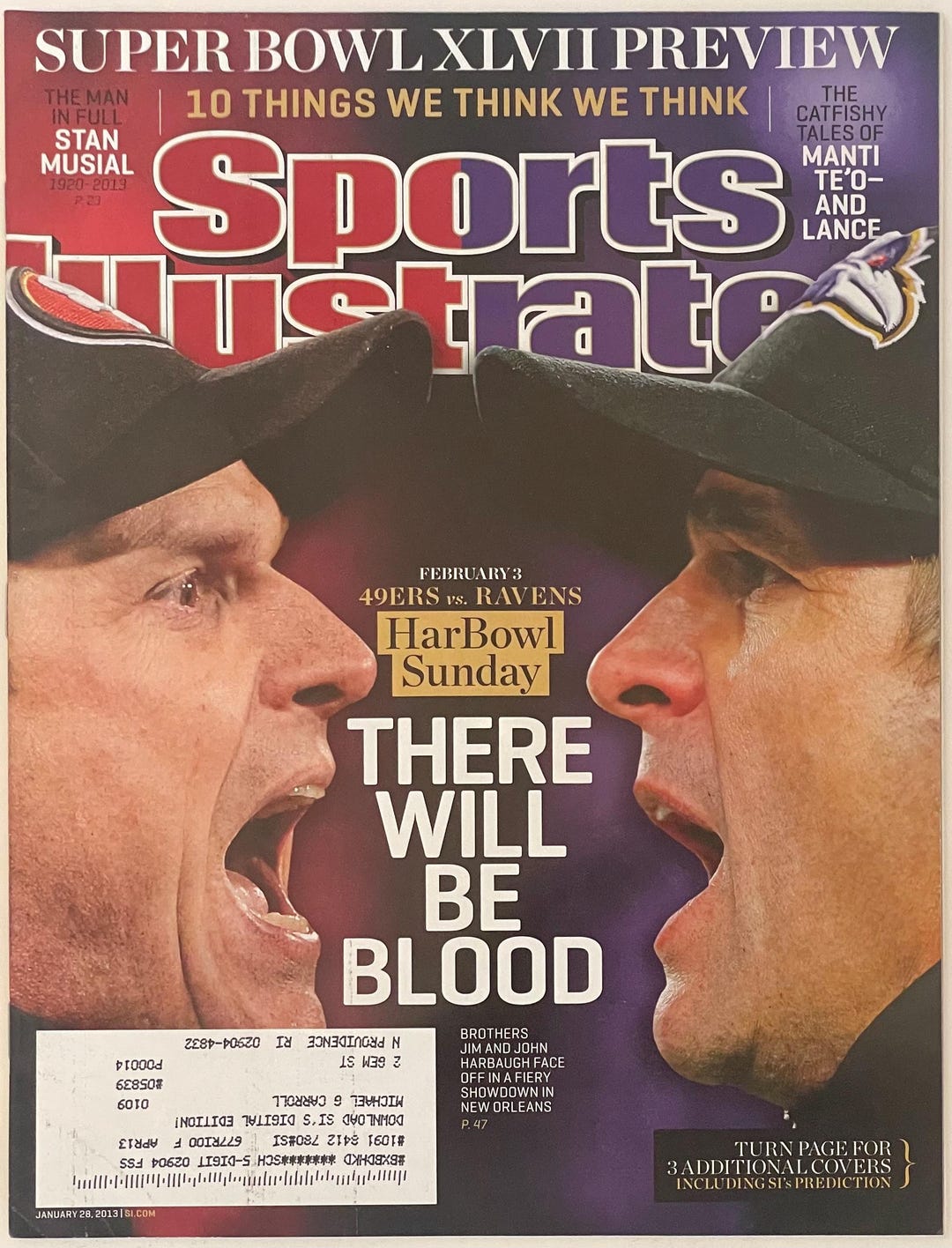 Sport Illustrated Magazine January 28, 2013 Harbowl Sunday 49ERS Vs ...