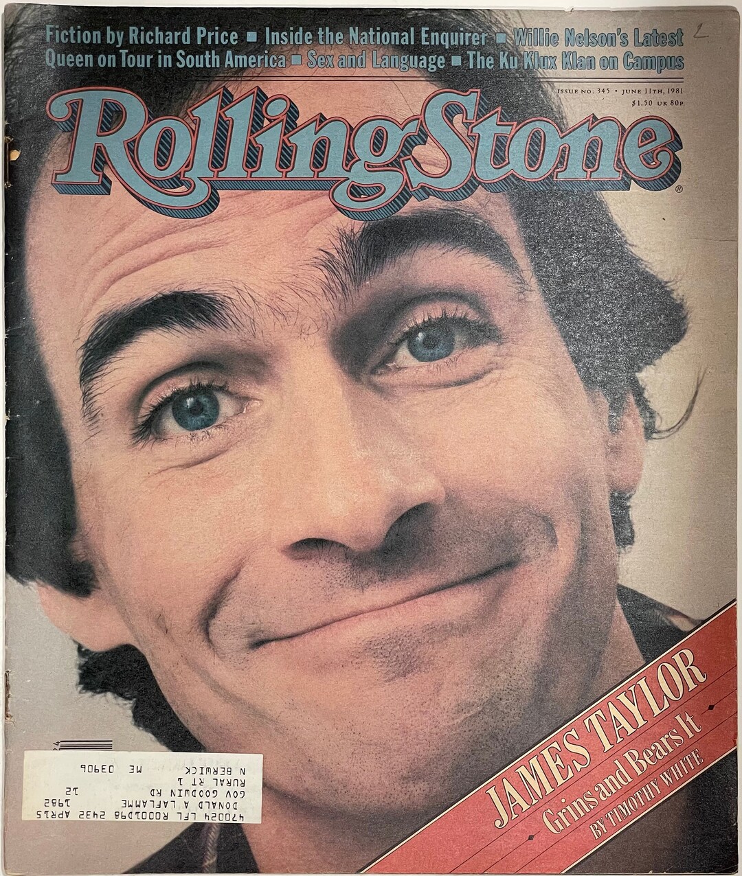 Rolling Stone Magazine #345 James Taylor June 11, 1981 - Etsy