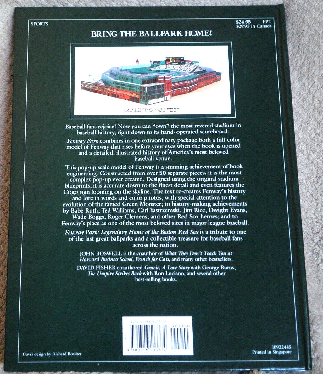 Fenway Park A Stadium Pop-up Book: Legendary Home of the - Etsy