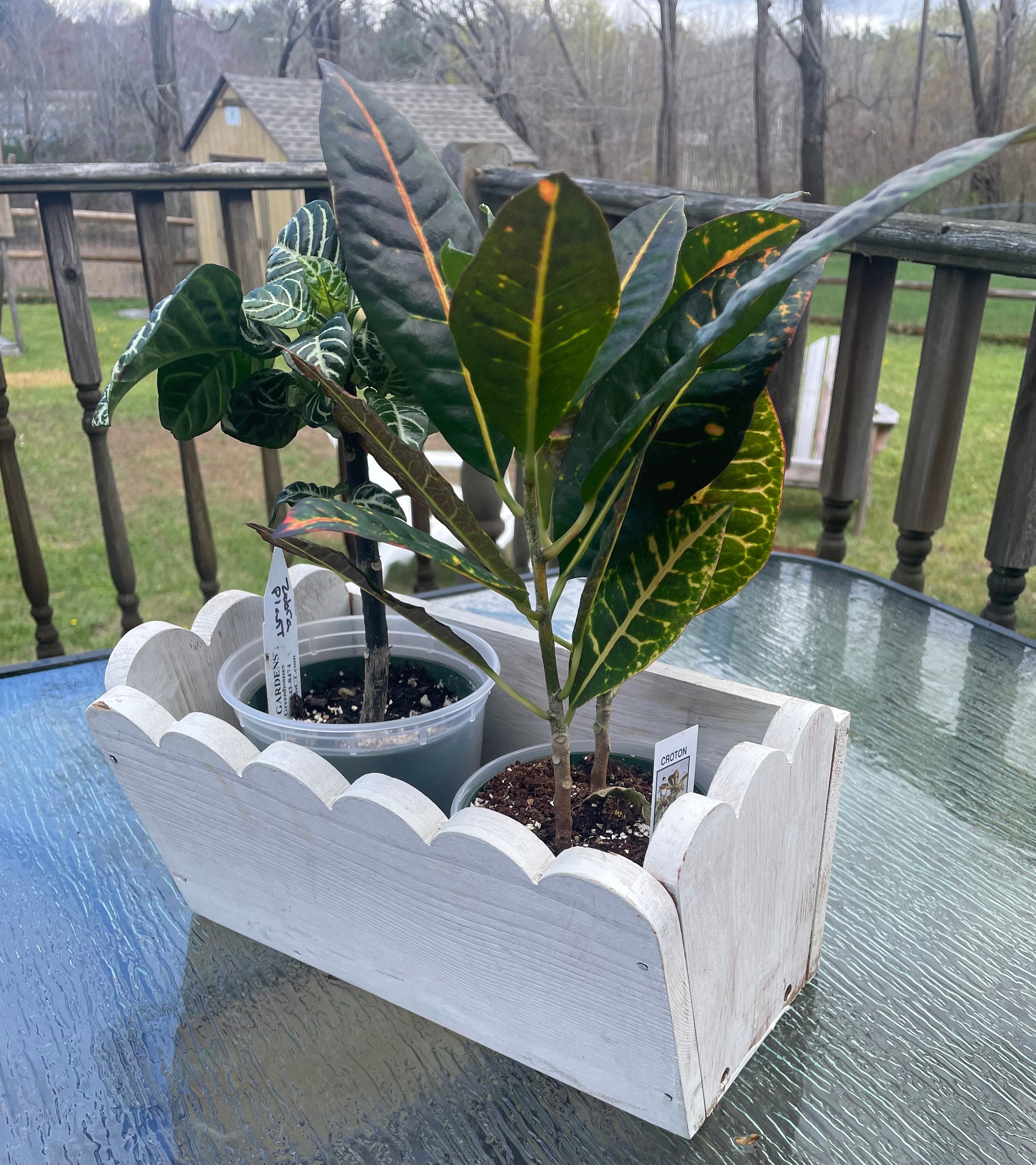 Reclaimed Wood Distressed White Paint Planter Box, Outdoor Planter Box ...