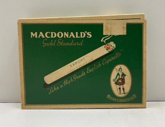 Vintage Macdonald's Gold Standard Cigarette Cardboard Box | Etsy