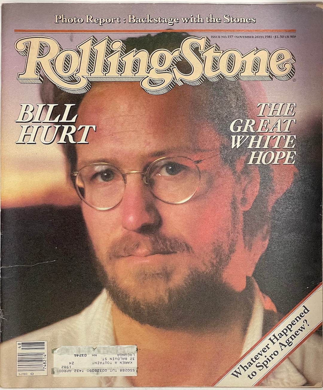 Rolling Stone Magazine #357 Bill Hurt November 26, 1981 - Etsy