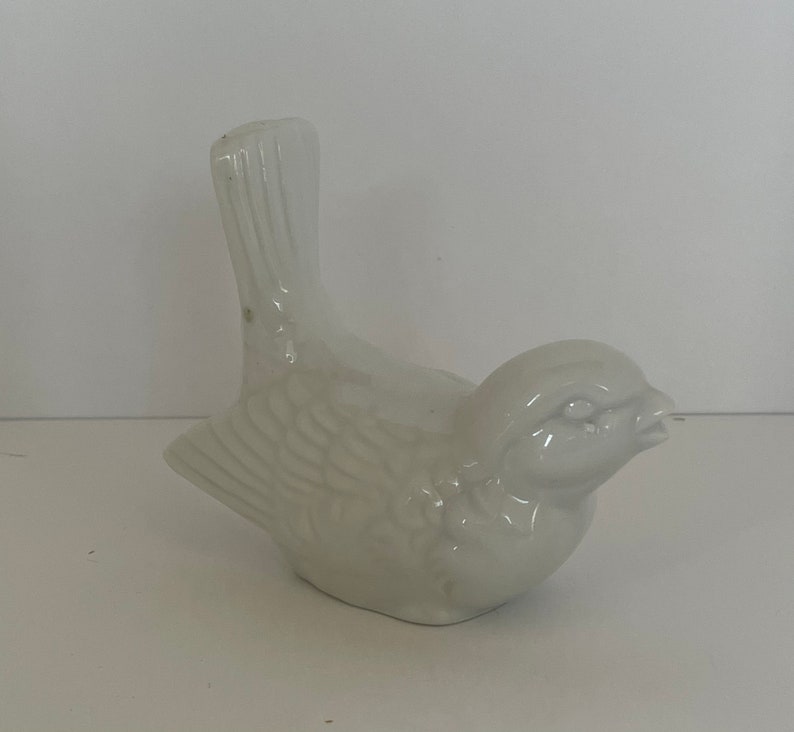 Decorative White Ceramic Bird - Etsy