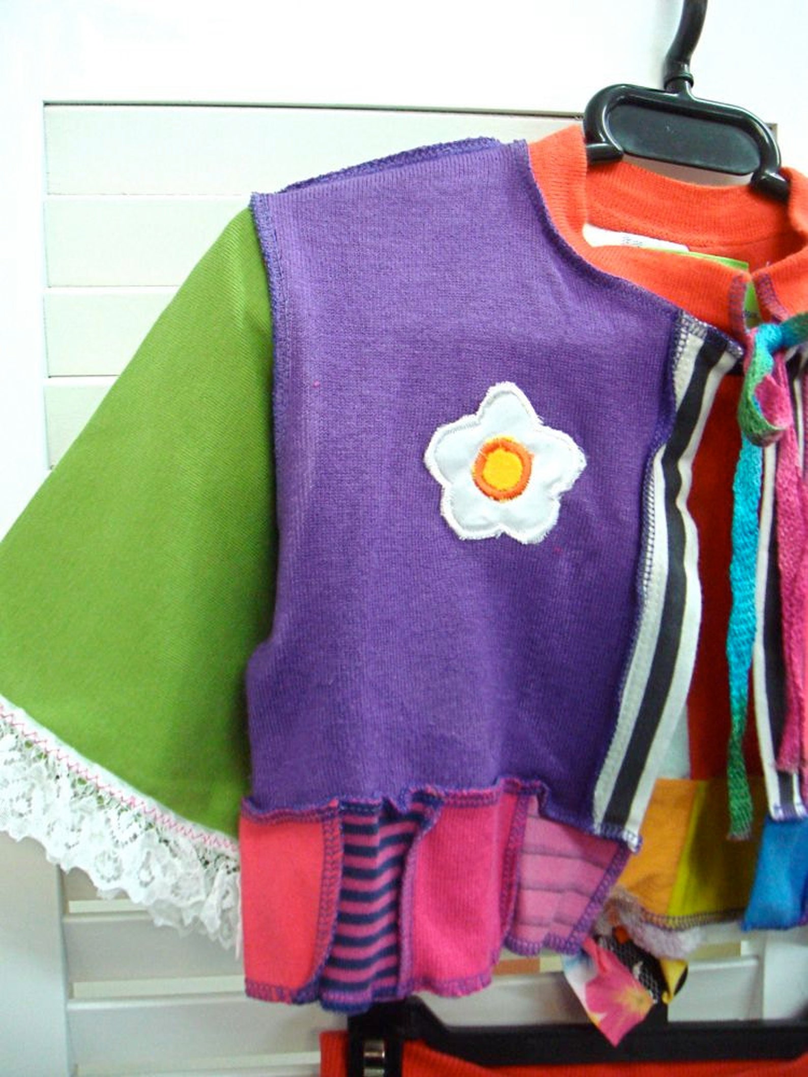 Cute Little Girl's Jacket-upcycled and Embroidered With Big Daisy and ...