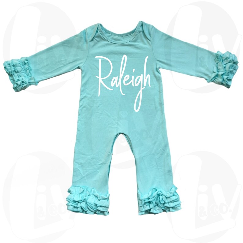 Baby Girl Ruffle Romper Personalized Long Sleeve Newborn Baby | Etsy