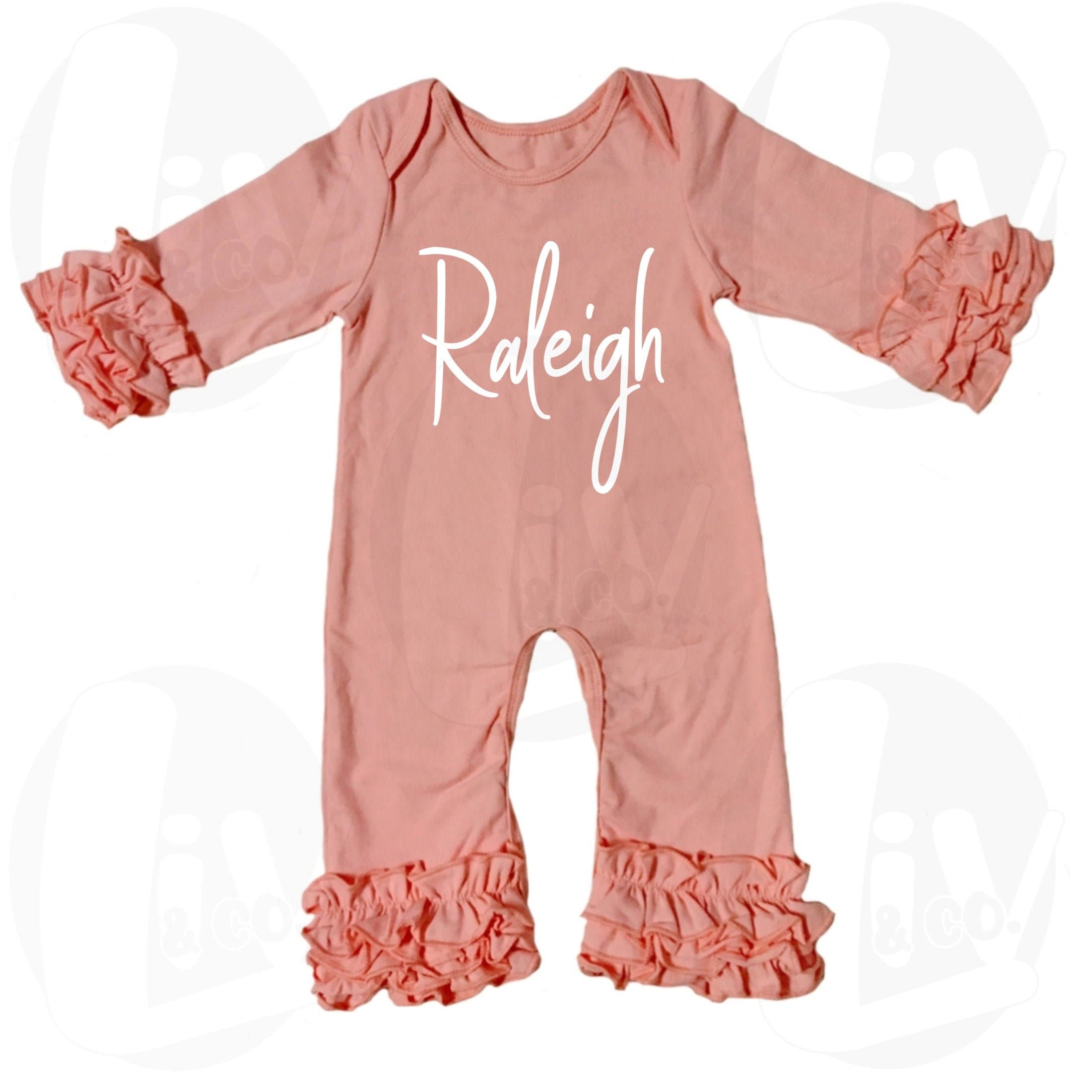 Baby Girl Ruffle Romper Personalized Long Sleeve Newborn Baby | Etsy