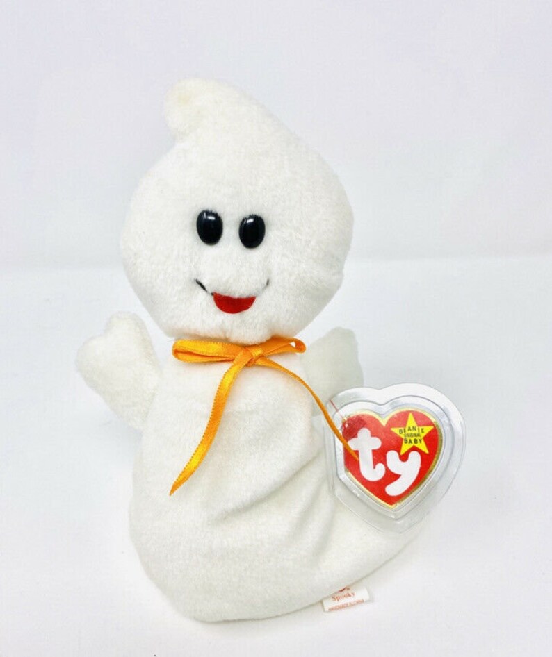 Vintage 1995 TY spooky Ghost Beanie Baby P.V.C. - Etsy
