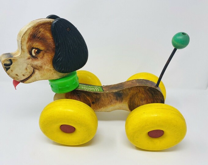 Vintage 1964 Original Fisher Price wobbles Wooden Dog Toy 130 - Etsy