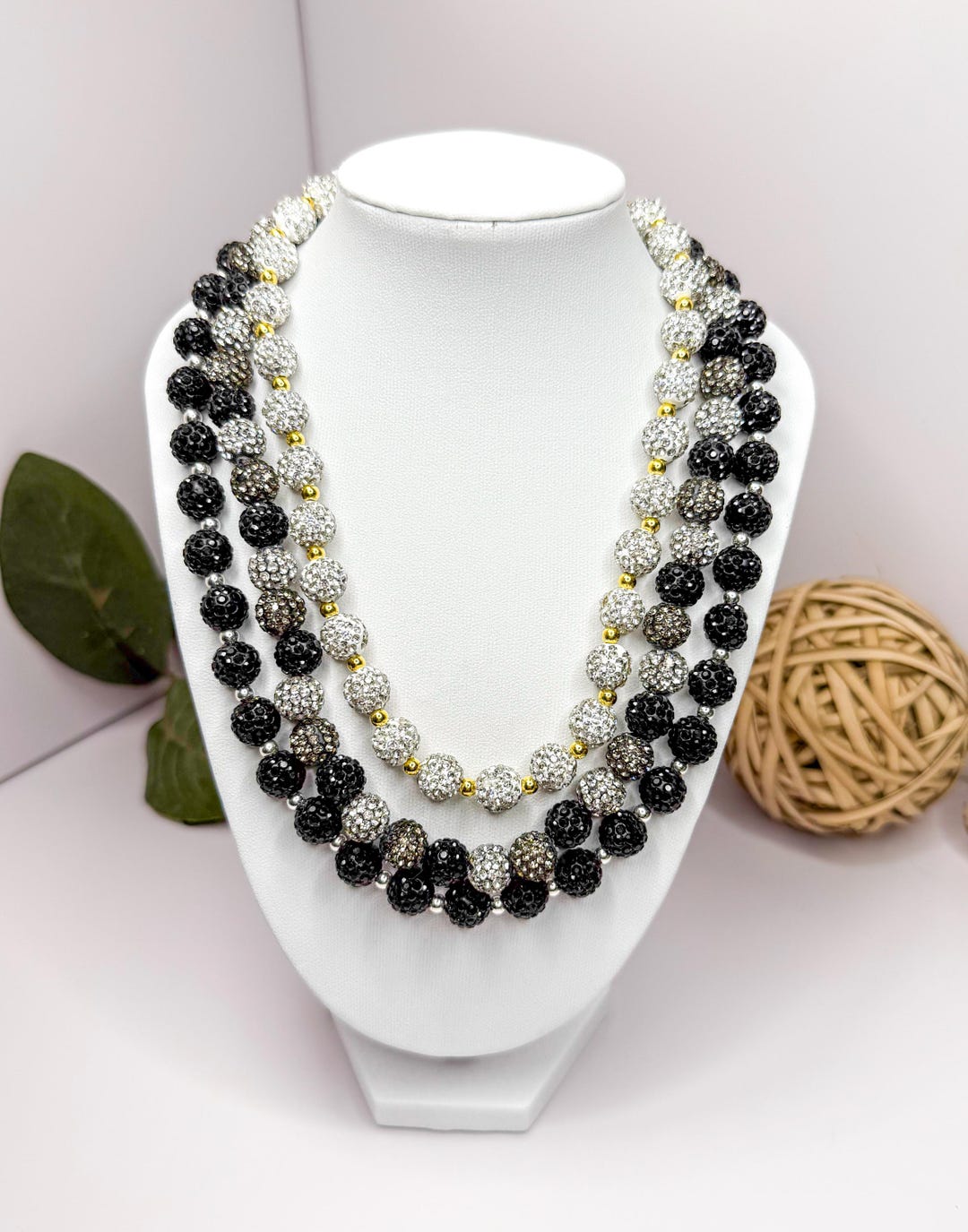 Stretchy No Clasp Design! Shamballa Beaded Necklaces: Sparkle On! - Etsy