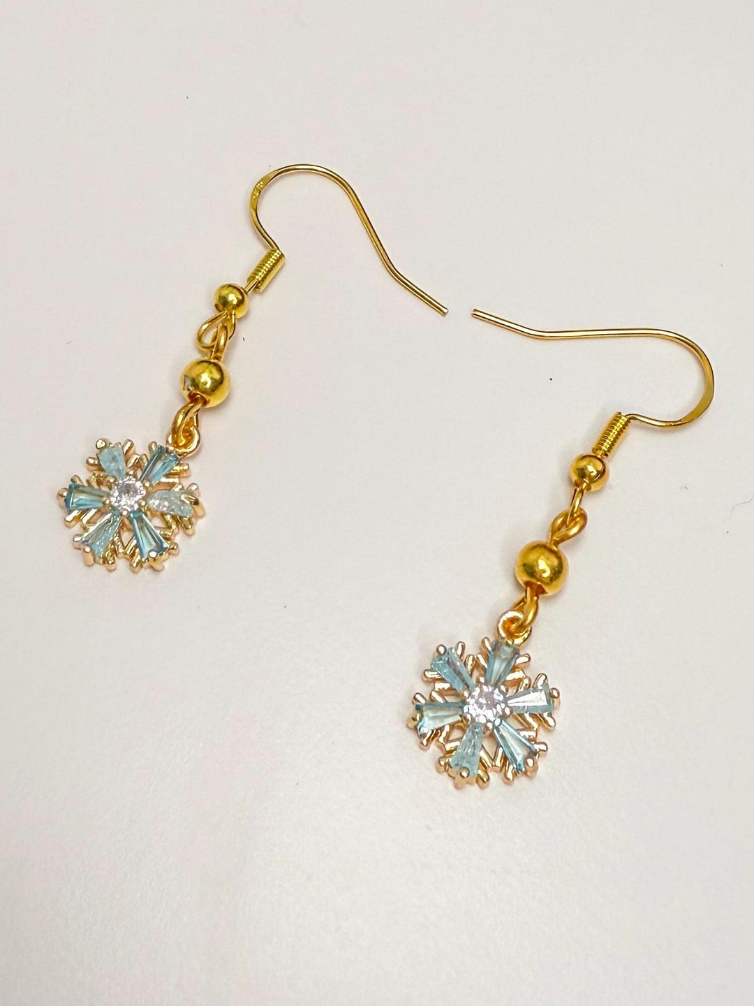 Chill Vibes: Blue & White Snowflake Earrings - Etsy