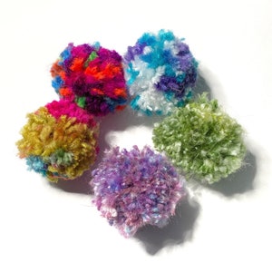 Cat Puff Ball Cat Toys 4 Pom Pom Balls for Cats to Play With - Etsy
