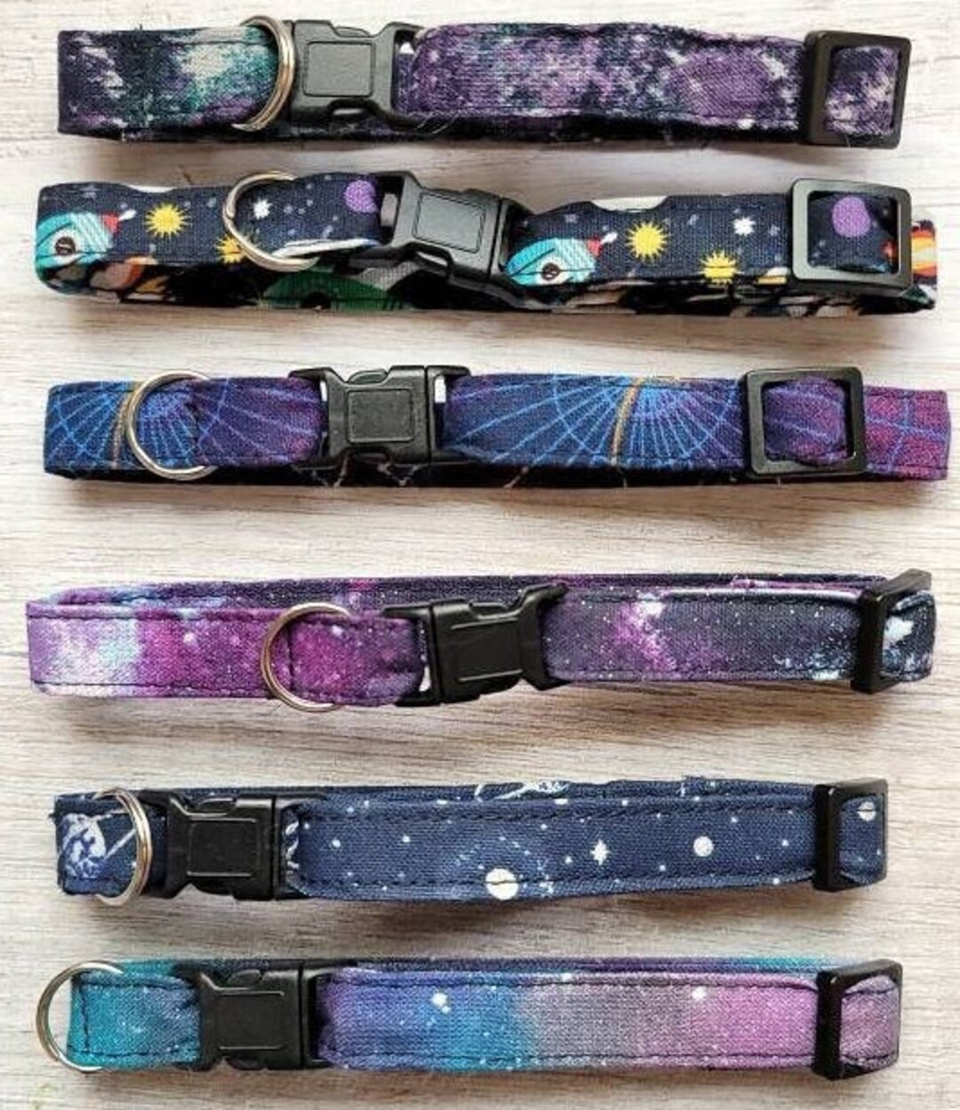 Celestial Space Cat Collars Galaxy Moon Stars Astrology Nebula Patterns ...