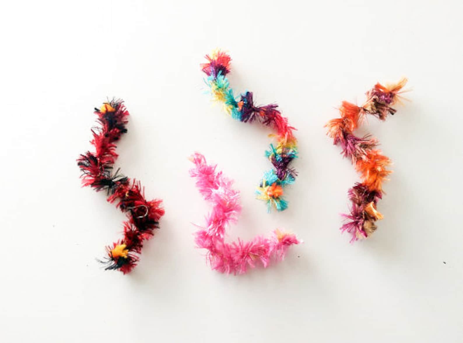 3 Squiggly Soft Cat Toys Optional Feathers Catnip Bell No - Etsy