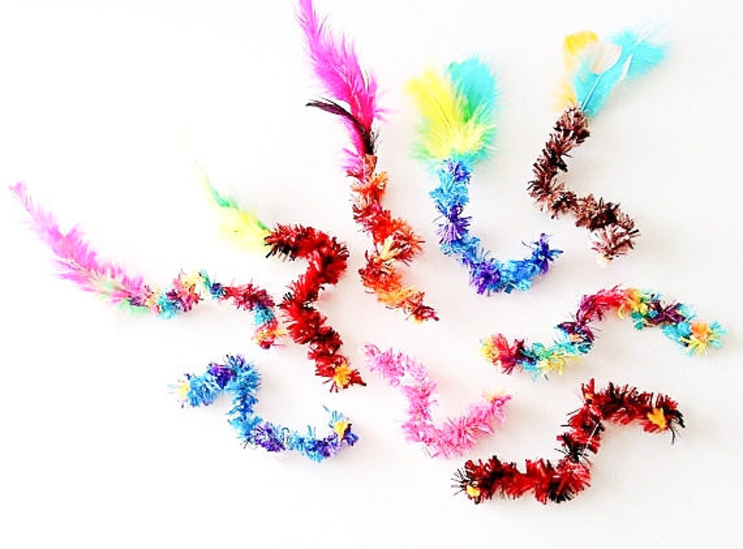 3 Squiggly Soft Cat Toys Optional Feathers Catnip Bell No - Etsy