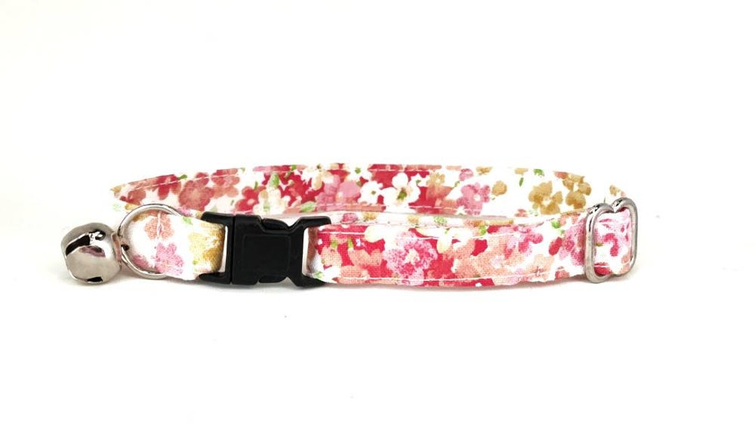 Pink Floral Breakaway Cat Collars, Safe Breakaway Clasp With Adjustable ...