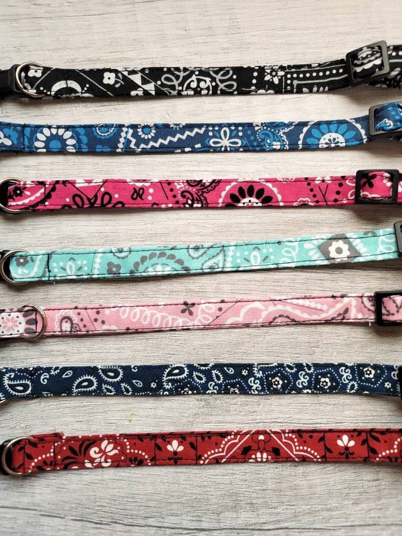 Paisley Cat Bandana Collars With Bell, Safety , Adjustable Kitten to ...