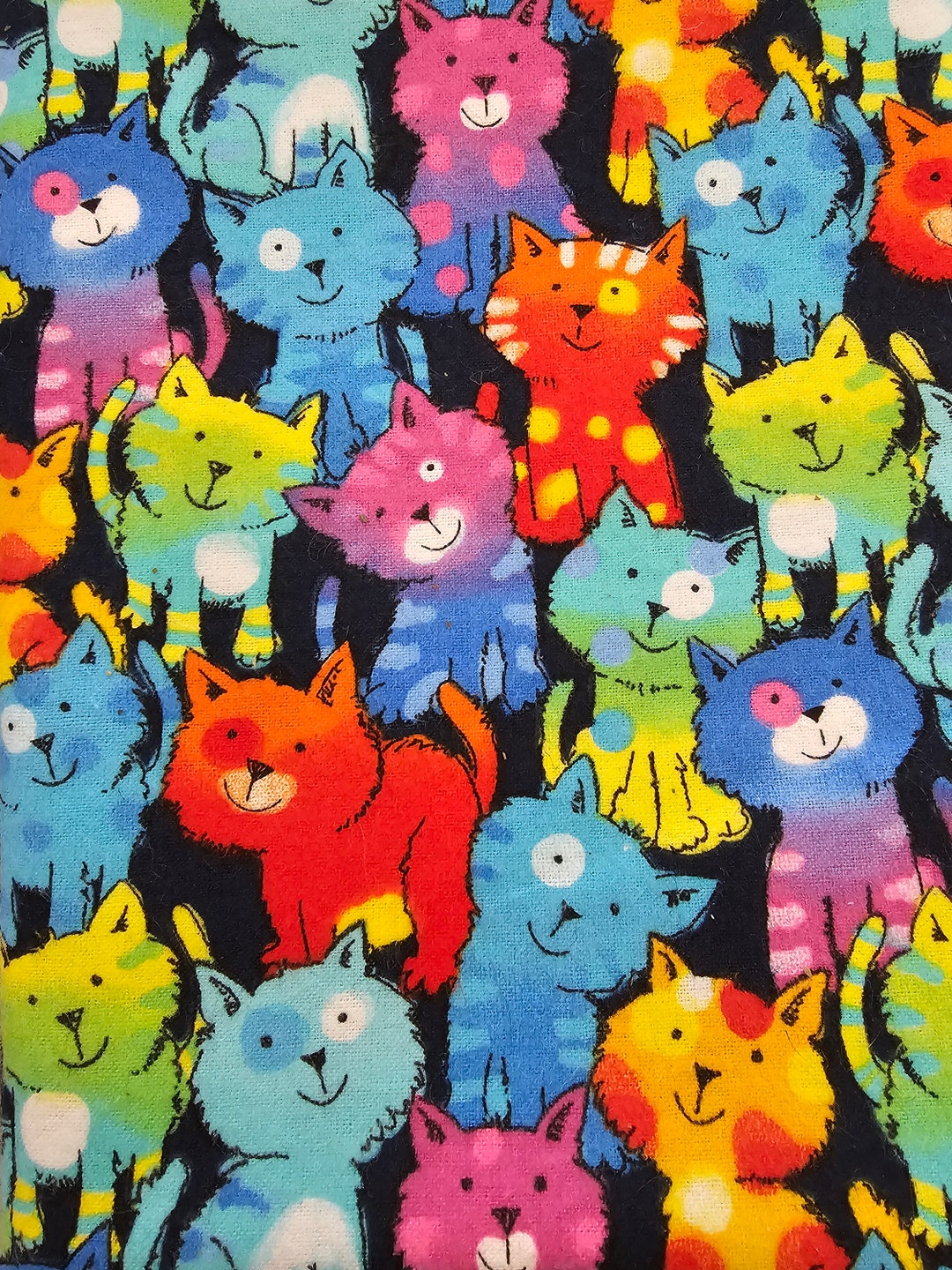Crinkly Cat Play Mats With Rainbow Kitties, Custom Cat Bed, Padded ...