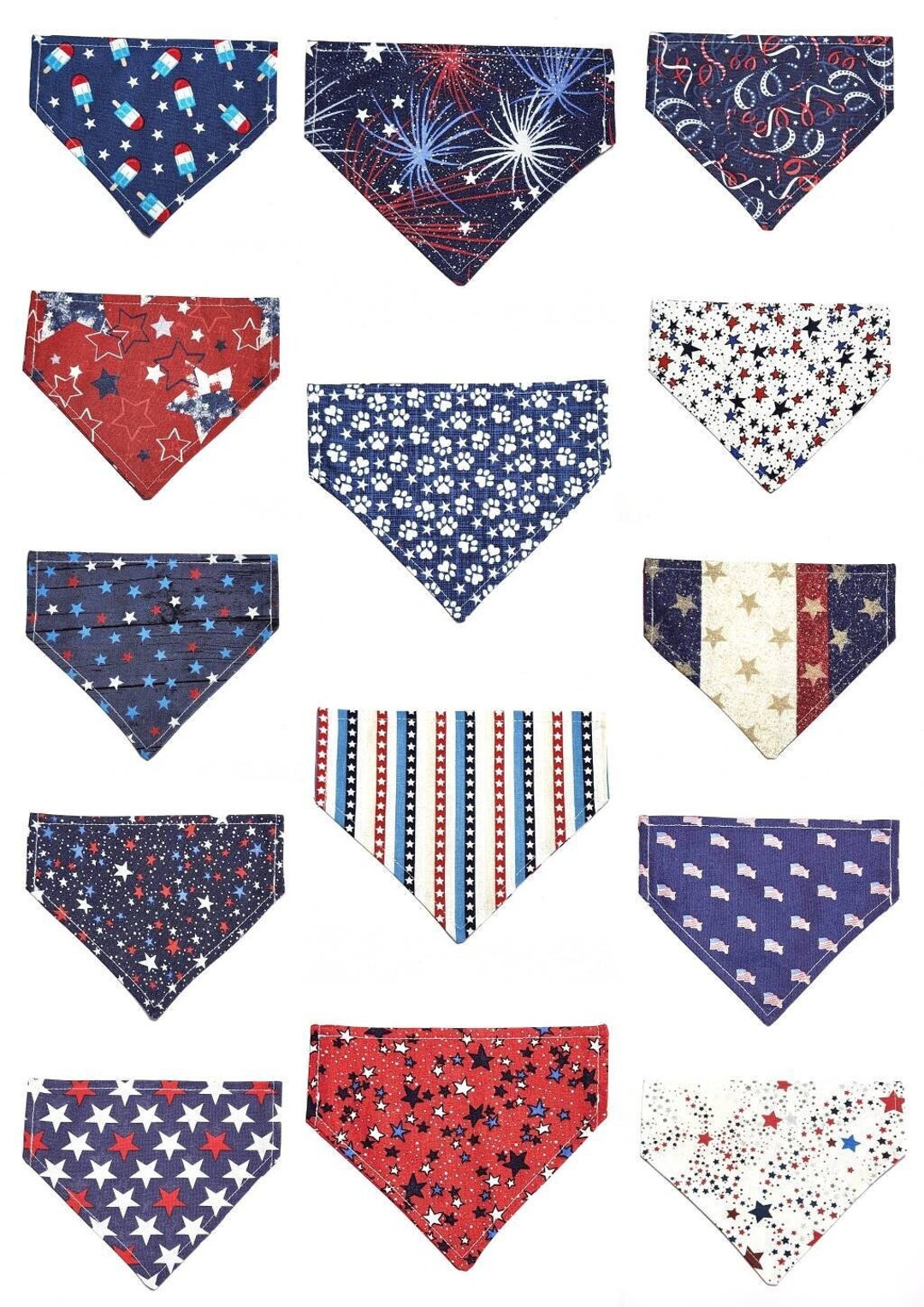Cat Bandanas Memorial Day Independence Day, Pick a Pattern, Slides on ...