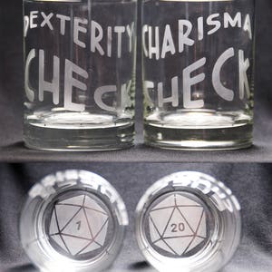 Charisma Check - Natural 20 D&D Cocktail Glass Whiskey Tumbler - Etsy