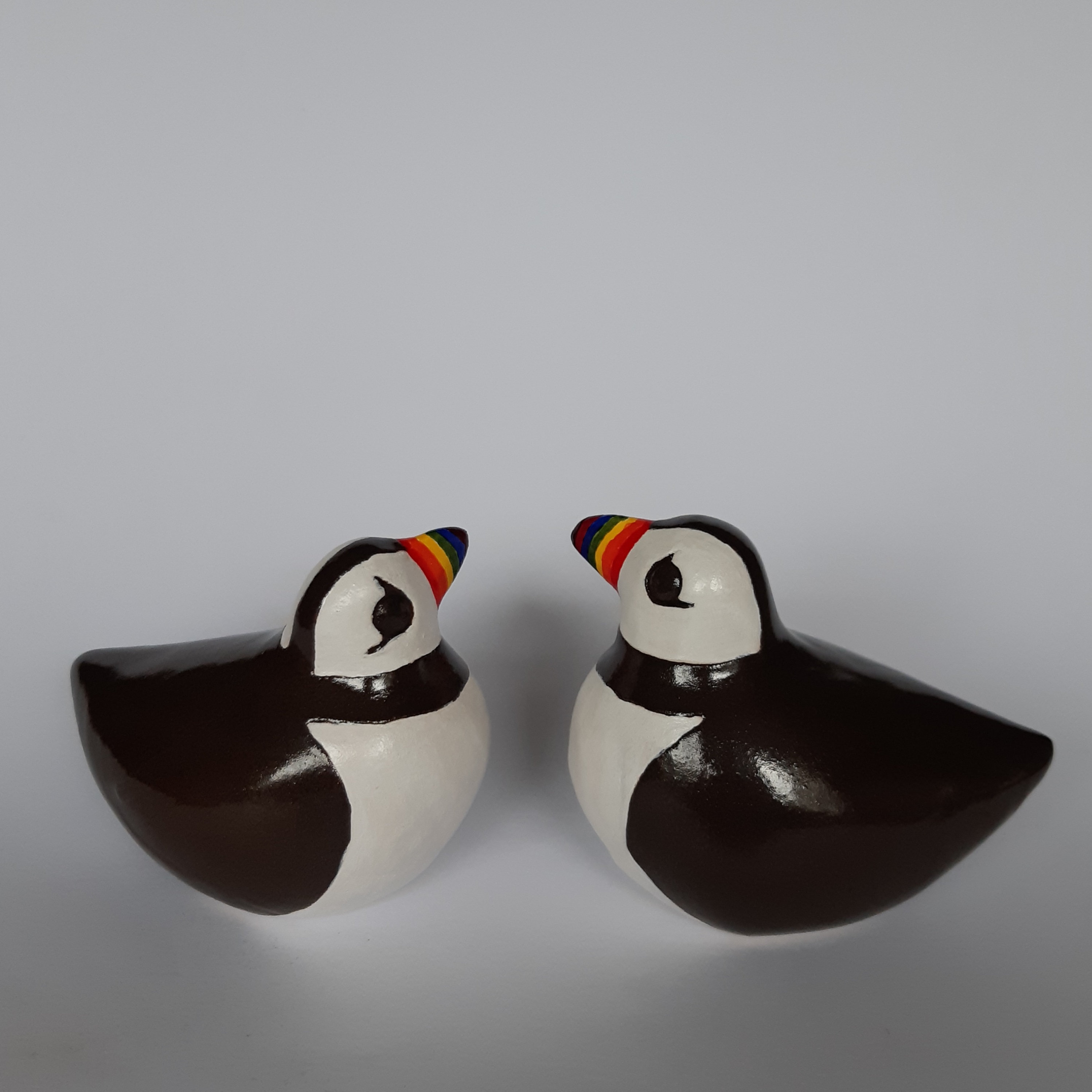 Pride Puffin Rainbow Beak Handmade Ceramic Bird - Etsy