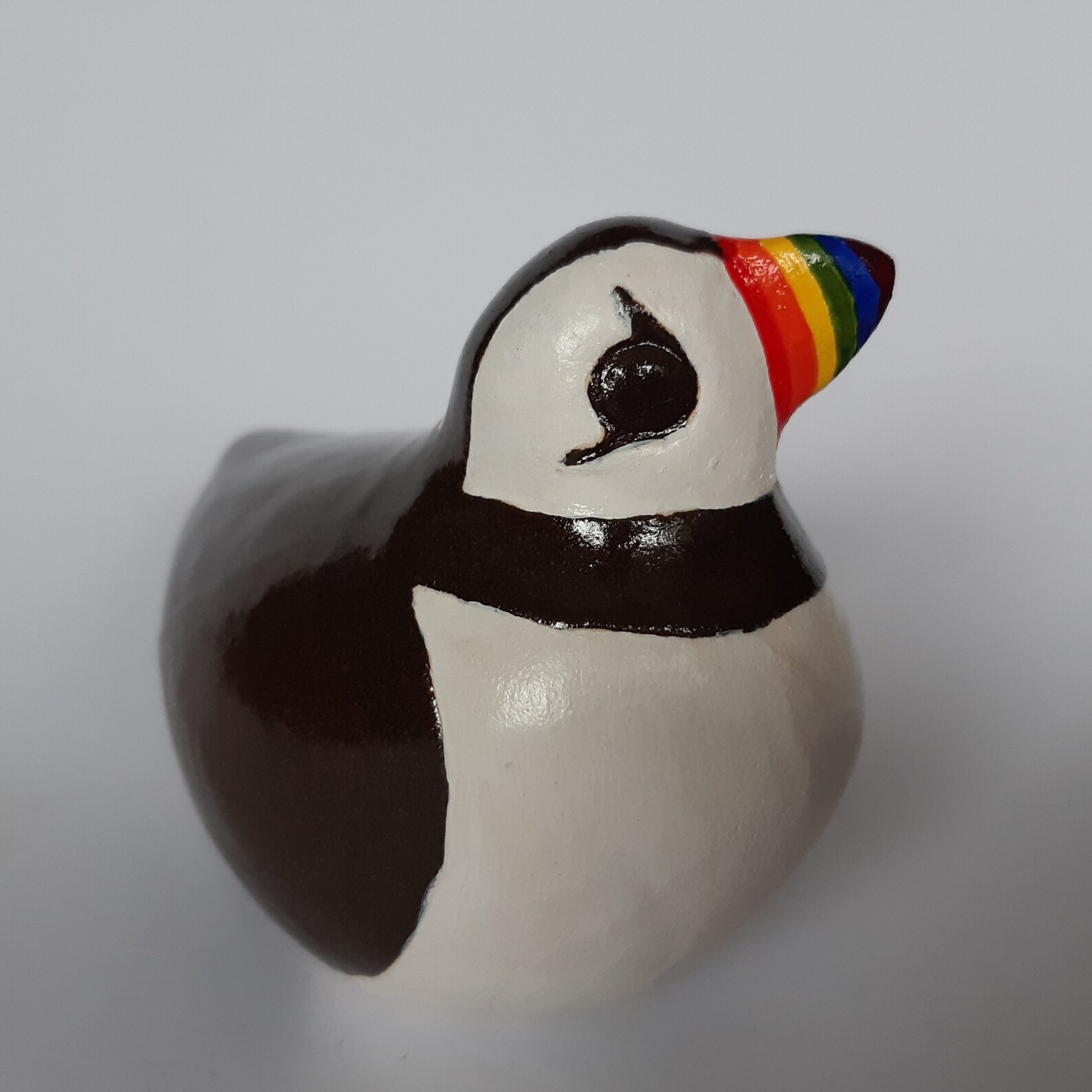 Pride Puffin Rainbow Beak Handmade Ceramic Bird - Etsy