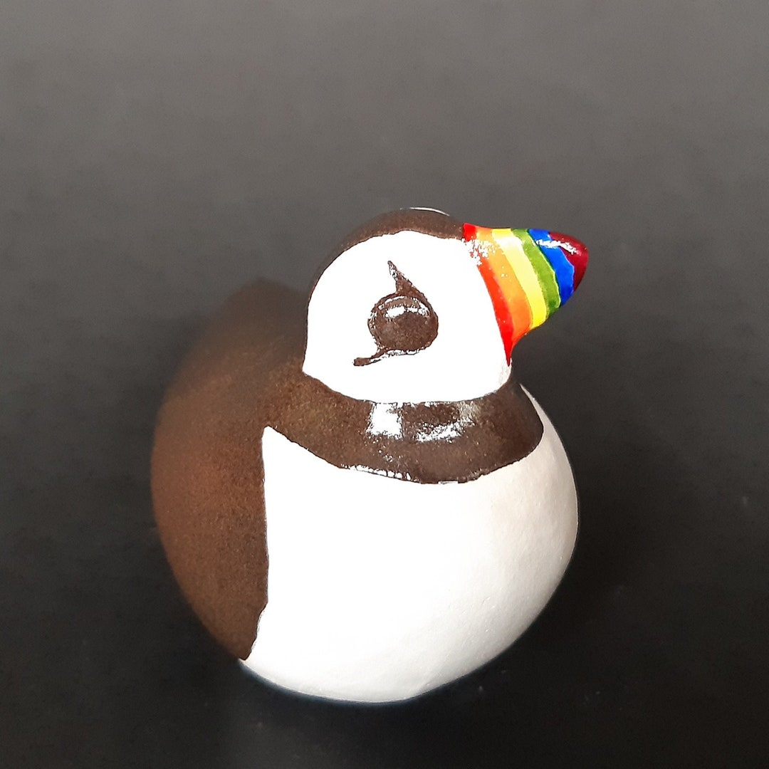 Pride Puffin Rainbow Beak Handmade Ceramic Bird - Etsy