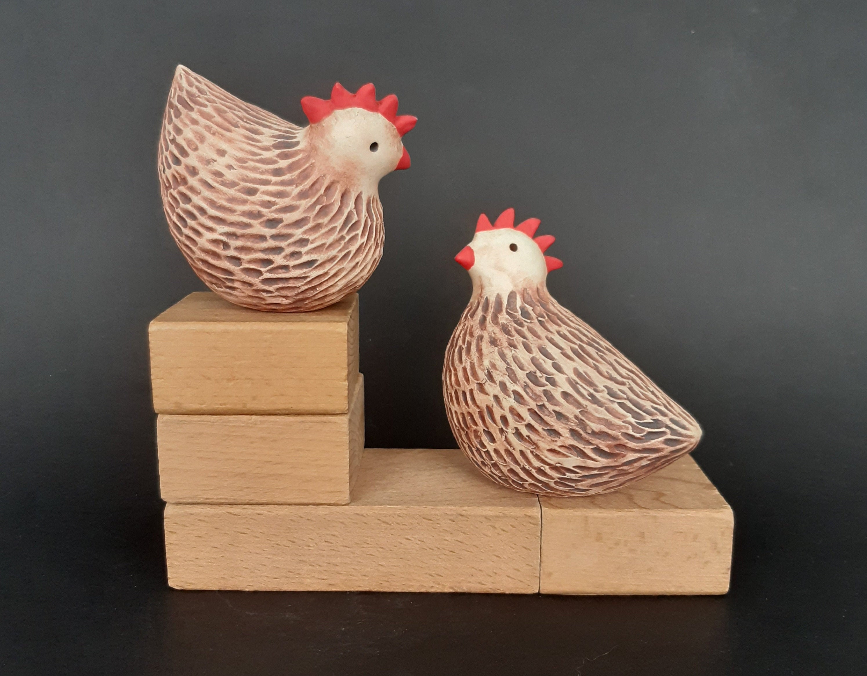 Funky Punky Chicken Handmade Ceramic Hen - Etsy UK