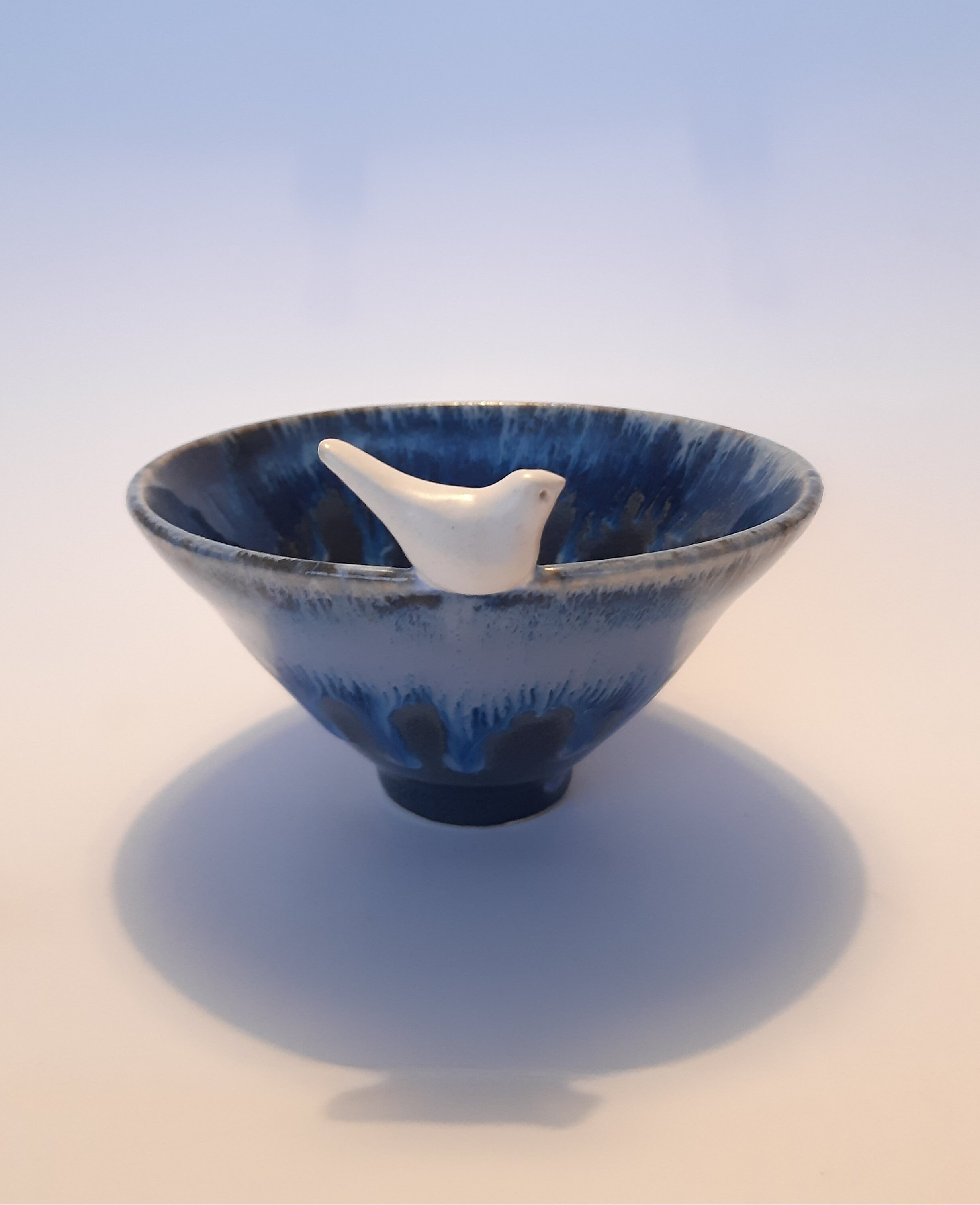 Bird Bowl - Handmade Ceramic Snowy Blues - Etsy