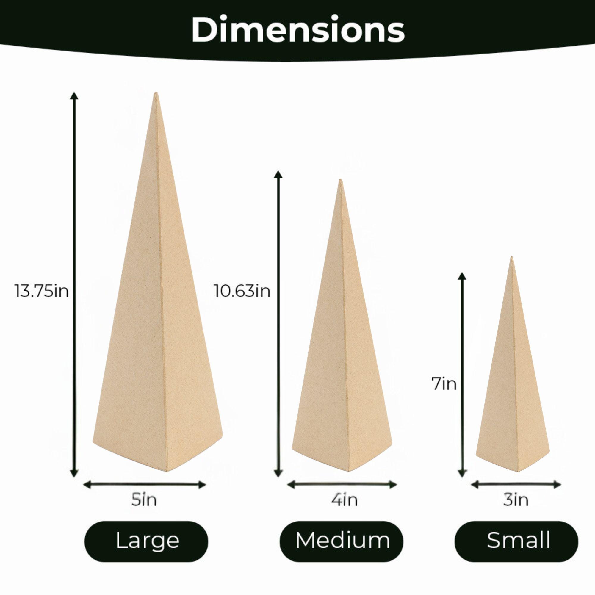 3 PCS Paper Mache Triangle Craft Cones Open Bottom Cardboard Cones for ...