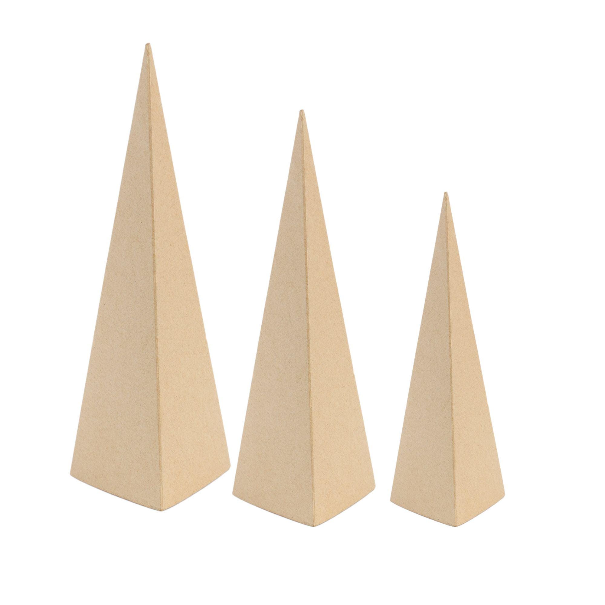 3 PCS Paper Mache Triangle Craft Cones Open Bottom Cardboard Cones for ...
