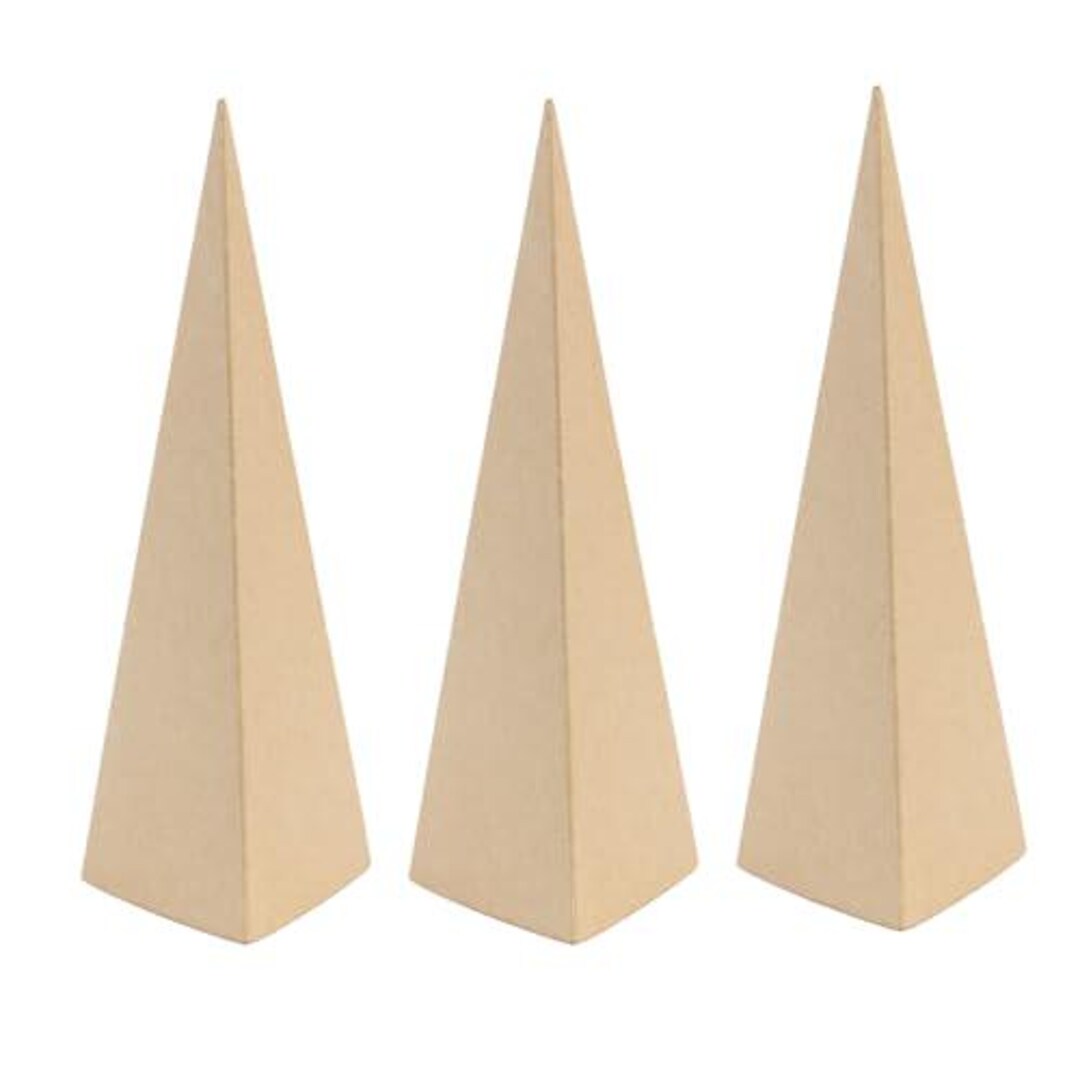 XL DIY Paper Mache Triangle Craft Cones Oversize Set-18 X 6 Inches Open ...