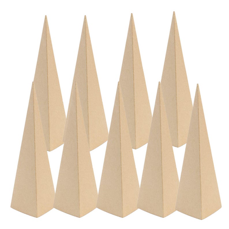 XL- DIY Paper Mache Triangle Craft Cones Oversize Set-18 X 6 Inches ...