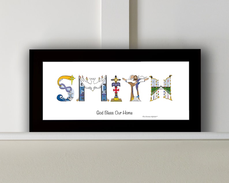 Family Name Art Personalized Bible Verse Sign for Fathers | Etsy