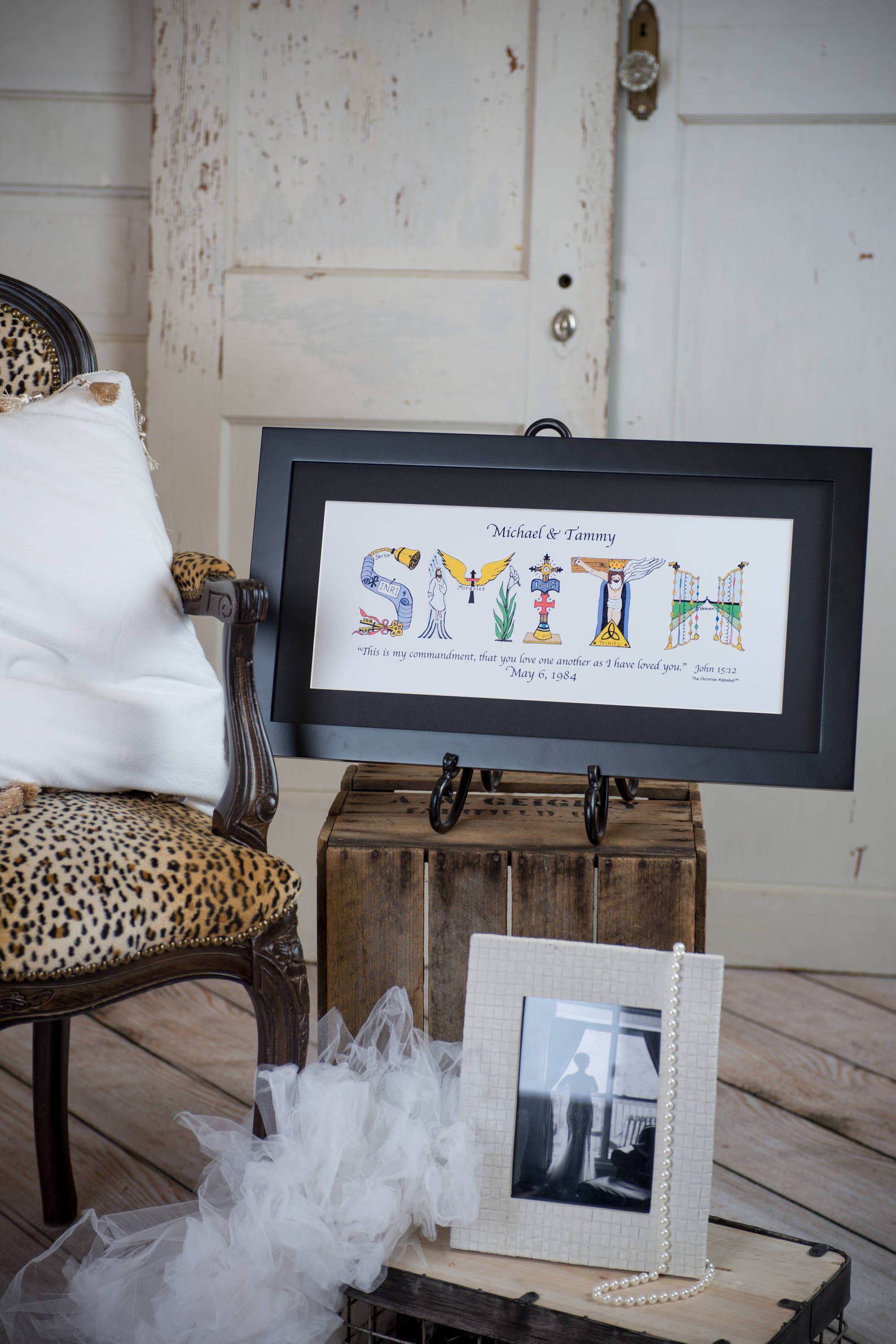 Family Name Art Personalized Bible Verse Sign for Fathers | Etsy