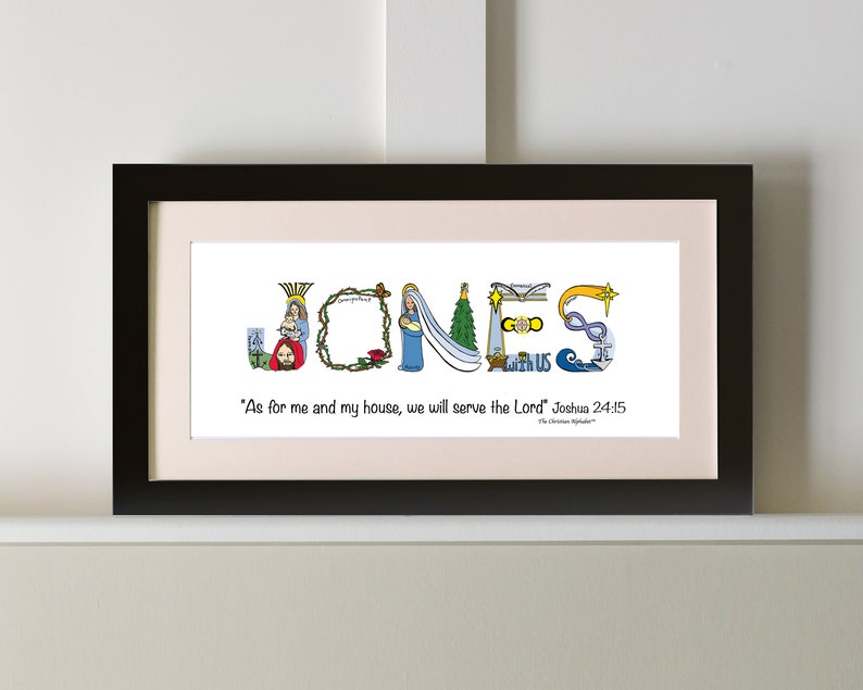 Family Name Art Personalized Bible Verse Sign for Fathers | Etsy